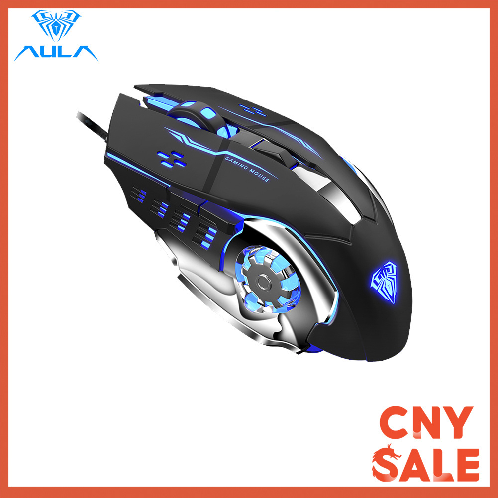 AULA S20 Gaming Mouse Marco Programmable Cool Lighting USB Optical ...