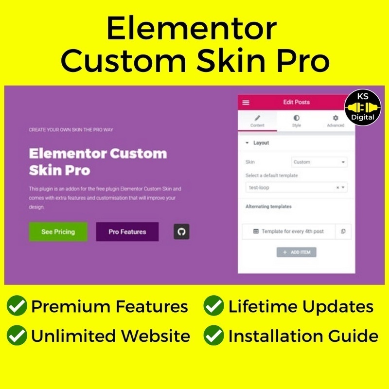 [latest] Elementor Custom Skin Pro Wordpress Plugin Free Updates Premium Version Shopee