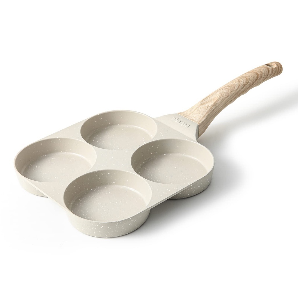 CAROTE Fried egg frying pan, partition, gas/IH compatible, PFOA, PFOS ...
