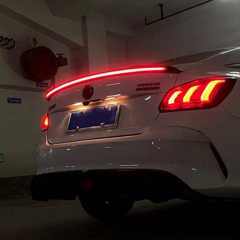 Car LED Rear Spoiler Lip Trunk Roof Spoiler Exterior Parts Brake Lights ...
