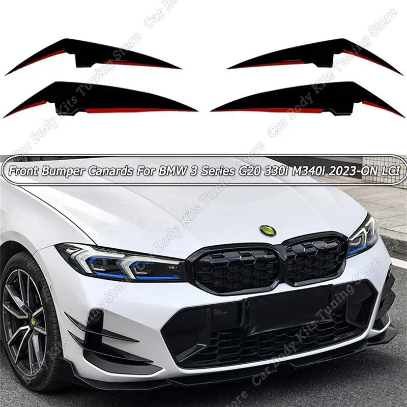 Front Bumper Canards For BMW 3 Series G20 330i M340i 2023-ON LCI Auto ...