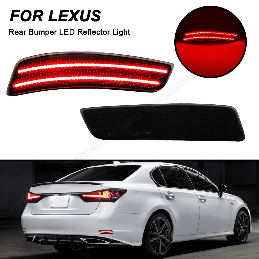 LED Rear Bumper Reflector Brake Tail Lights For Lexus ES300h ES350 ...