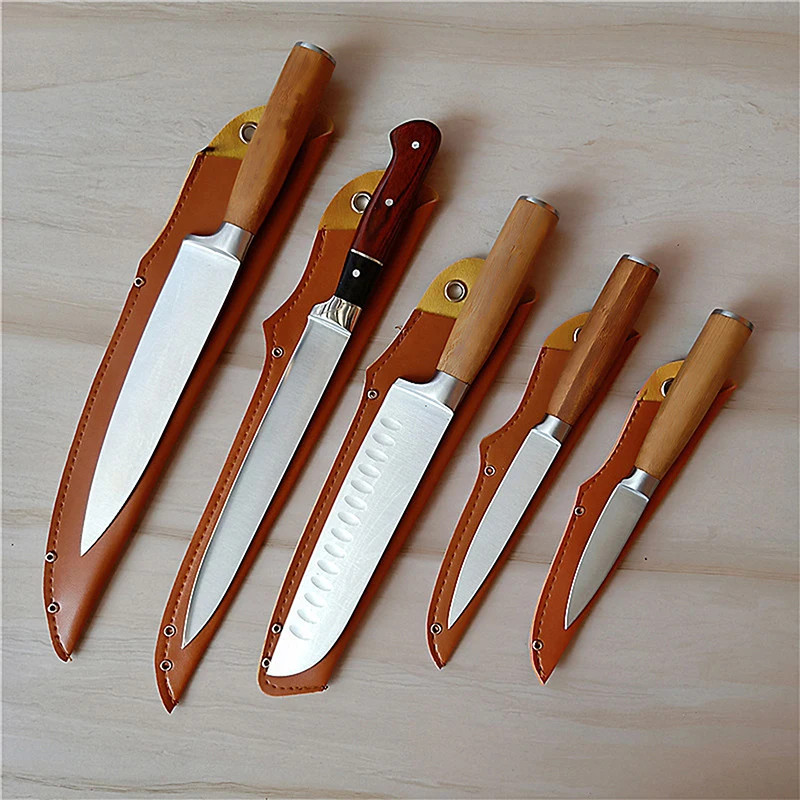 PU Faux Leather Knife Cover Western Kitchen Knife Sheath Portable Fruit ...