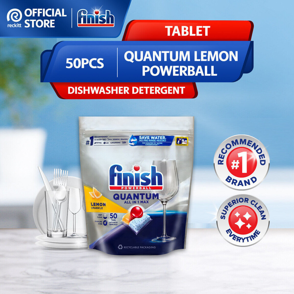 Finish Quantum Lemon Power Ball Dishwasher Cleaning Tablets 50 Pcs ...