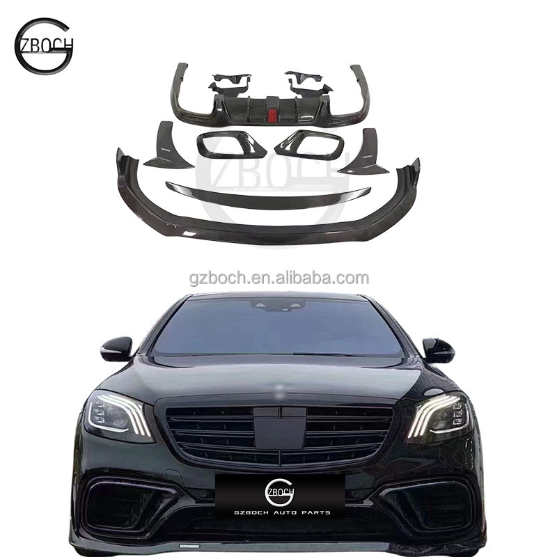w222 Bodykit For Mercedes Benz W222 S63 S65 AMG to Bra bus kit carbon ...
