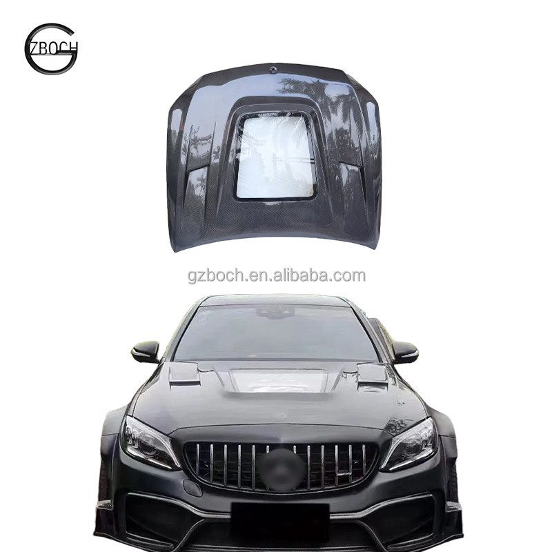Carbon Fiber Engine Bonnet For Mercedes Benz C63 AMG Hood AMG Engine ...