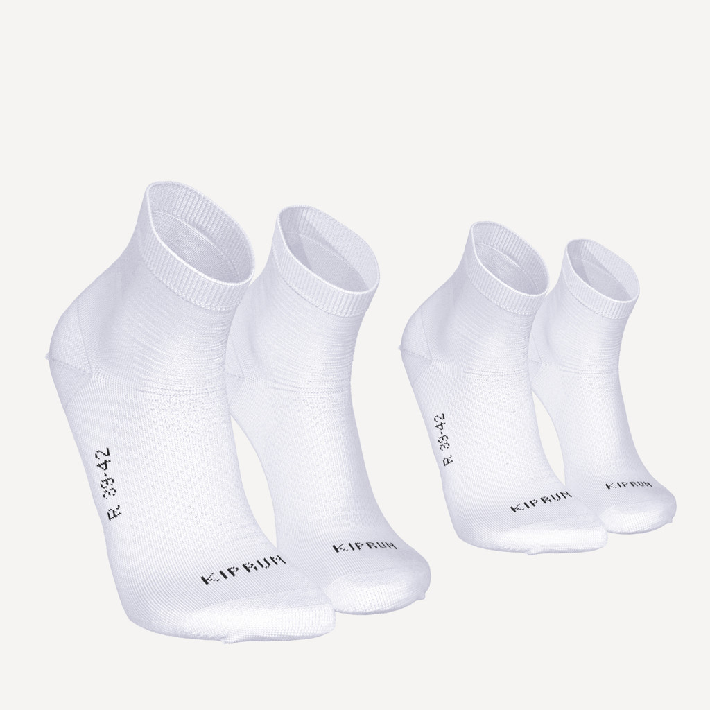 Decathlon Running Adult Pack Of 2 Pairs Of Run500 Fine Crew Running ...