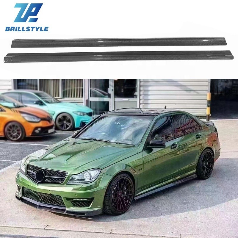 W204 C63 High Quality Carbon Fiber Side Skirt For Mercedes Benz C class ...