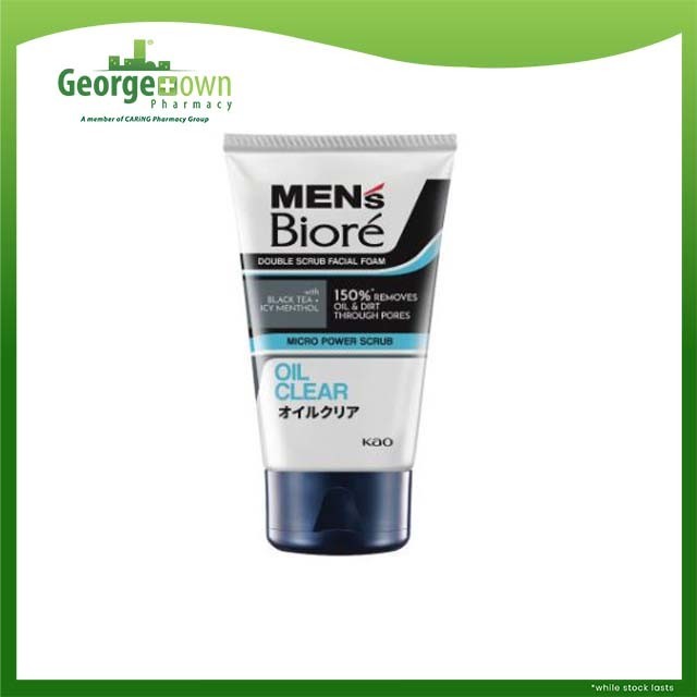 BIORE MENS DOUBLE SCRUB FACIAL FOAM OIL CLEAR 100G | Shopee Malaysia