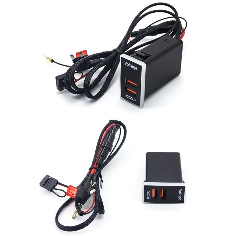USB Charger Car Interface Socket Double connector Double QC3.0 Voltage ...