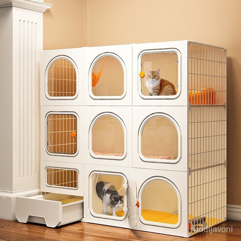 HY-6/Cat Cage Home Indoor Litter Box Toilet Integrated Cat Kittens Cat ...