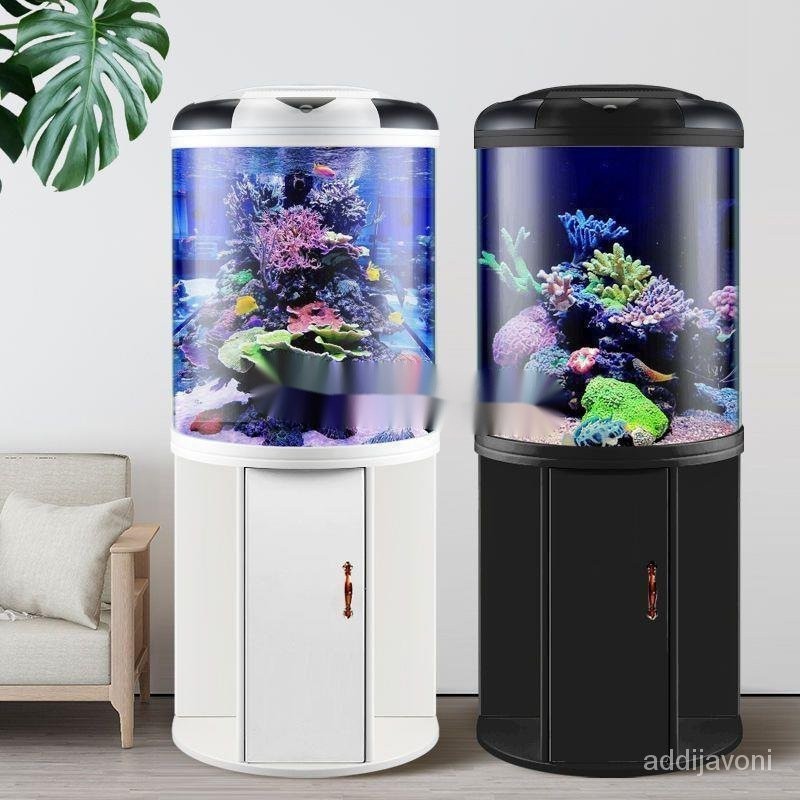 HY-6/Cylindrical Vertical Fish Tank Fish Tank Living Room Semicircle ...