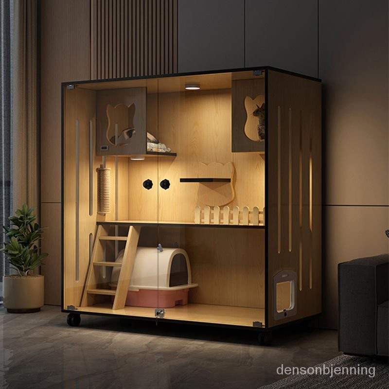 HY-6/Cat Villa Home Cat Cage Panoramic Cat Cabinet Indoor Cattery Cat ...
