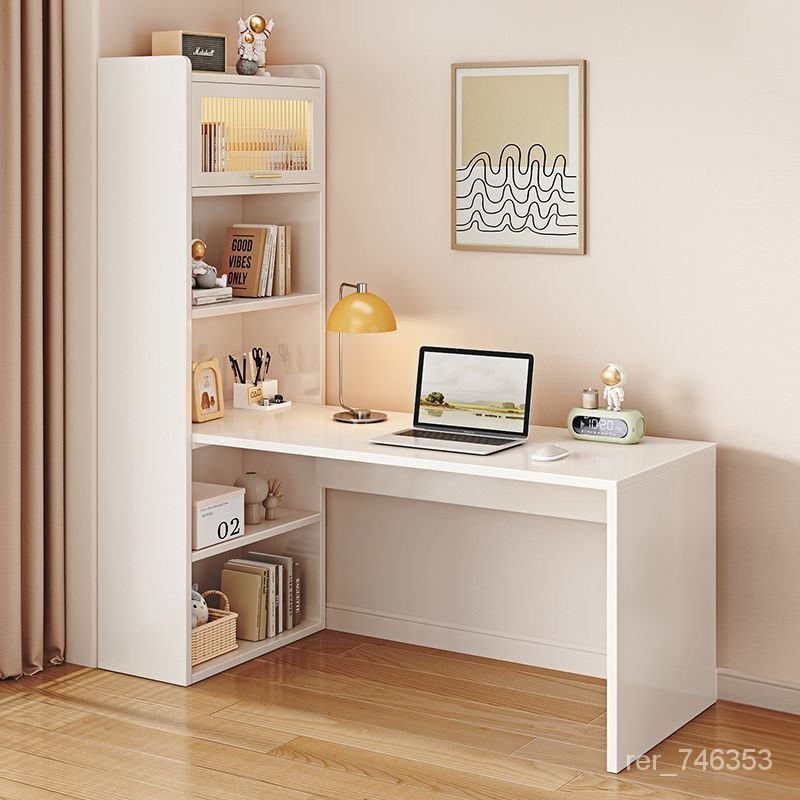 HY-6/Solid Wood Corner Desk Bookcase Integrated Desk Student Study ...