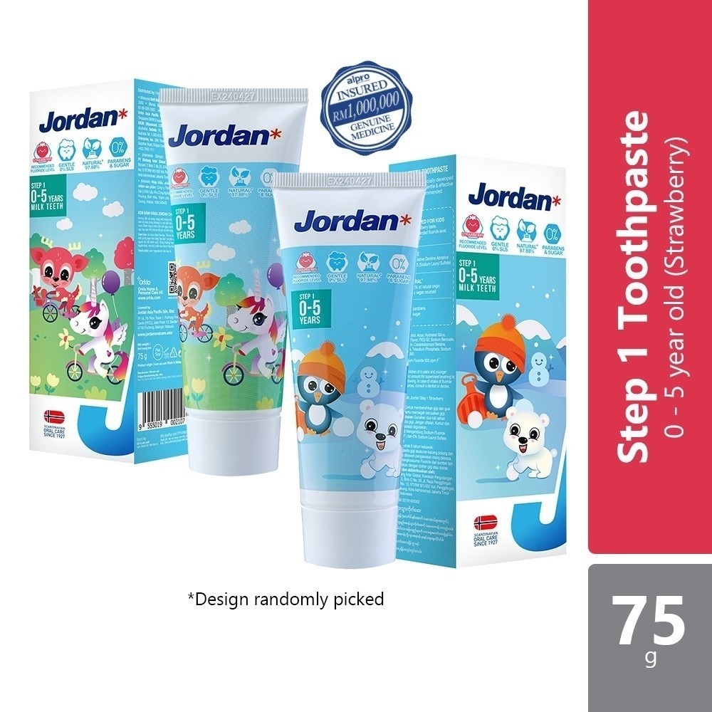 Jordan Toothpaste Step 1 Strawberry 0-5 Years (75g) | Shopee Malaysia