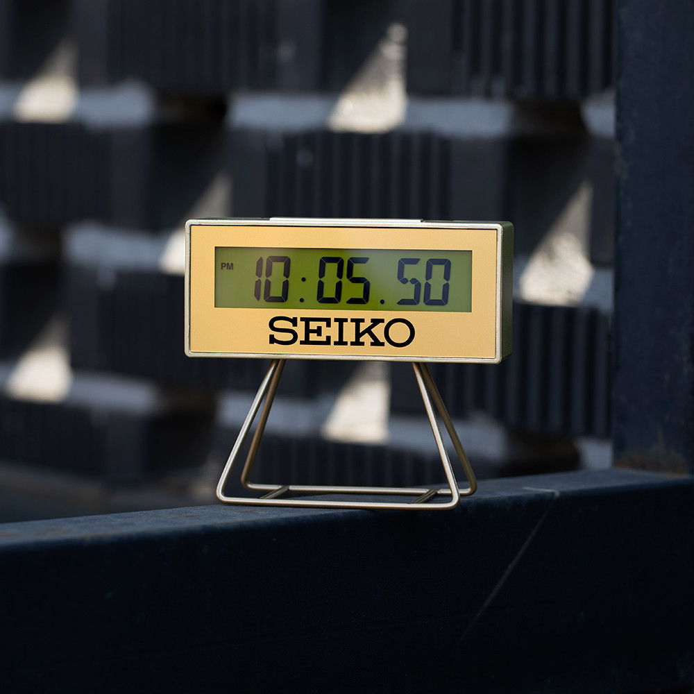 Seiko Clock QHL062G Gold Tone Digital Quartz Beep Alarm Snooze ...