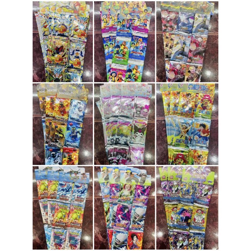 BORONG 12 PCS MAINAN KAD CARD GAMES POKEMON DRAGON BALL BOBOIBOY ONE ...