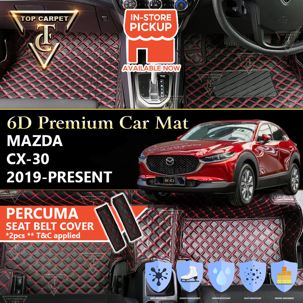 Top Carpet MAZDA CX-30 ( 2019 - 2025 ) CX30 6D PU Leather Car Carpet VIP Car Mat Floor Mat Alas ...