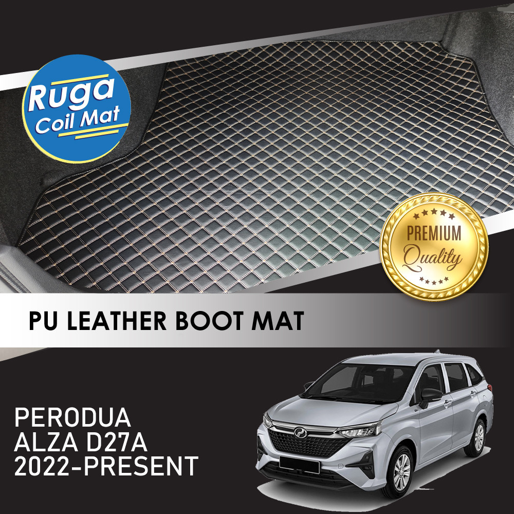 PERODUA ALZA D27A ( 2022 - 2025 ) Karpet Bonet Kulit PU PREMIUM QUALITY ...