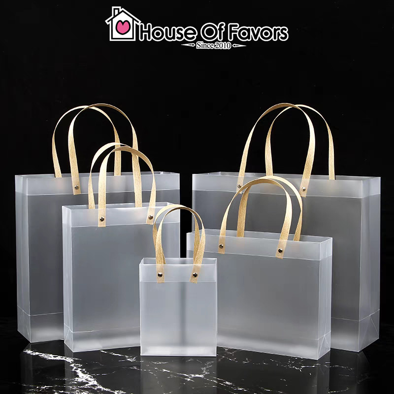 10pc Quality Frosted PP Tote Bag CNY PVC Doorgift Bag Goodies Bag Beg ...