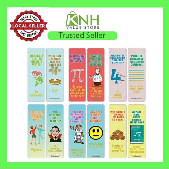 Math Puns Bookmarks (6-Pack) | Shopee Malaysia