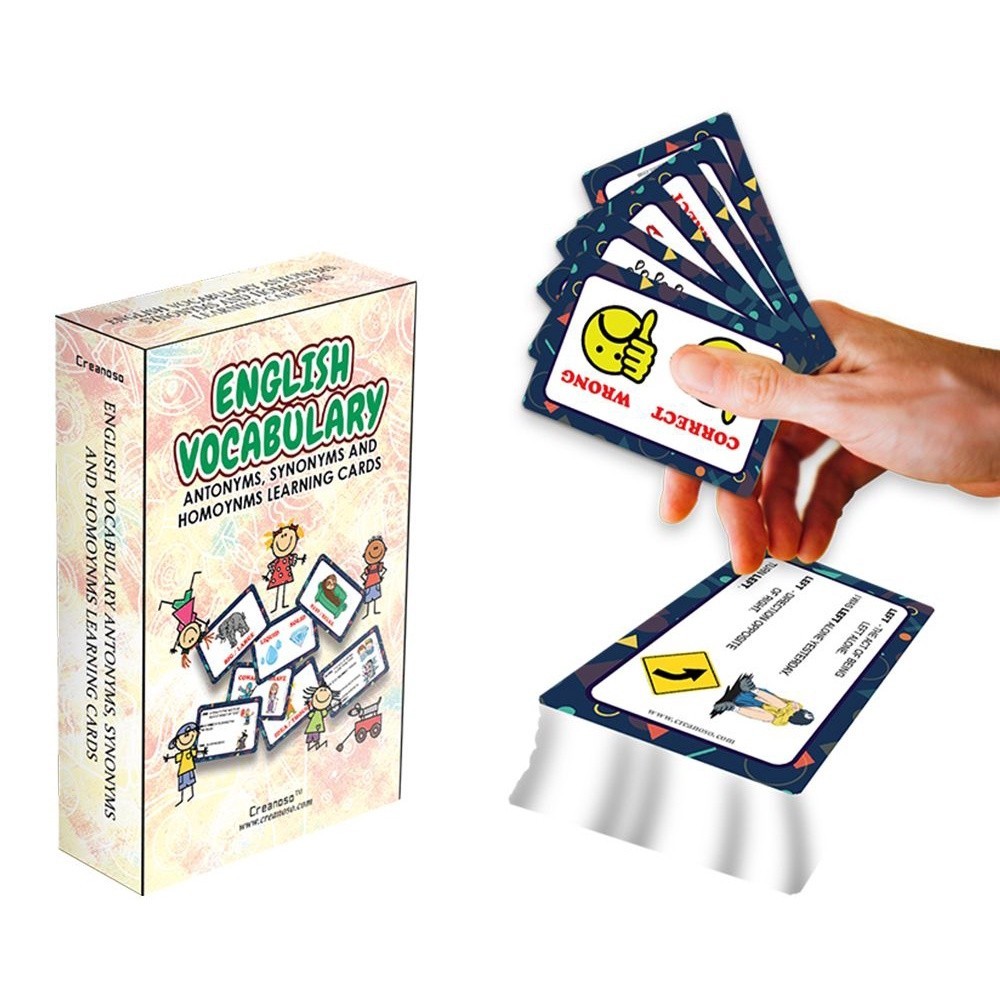 English Vocabulary Antonyms, Synonyms and Homoynms Learning Cards ( 1 ...