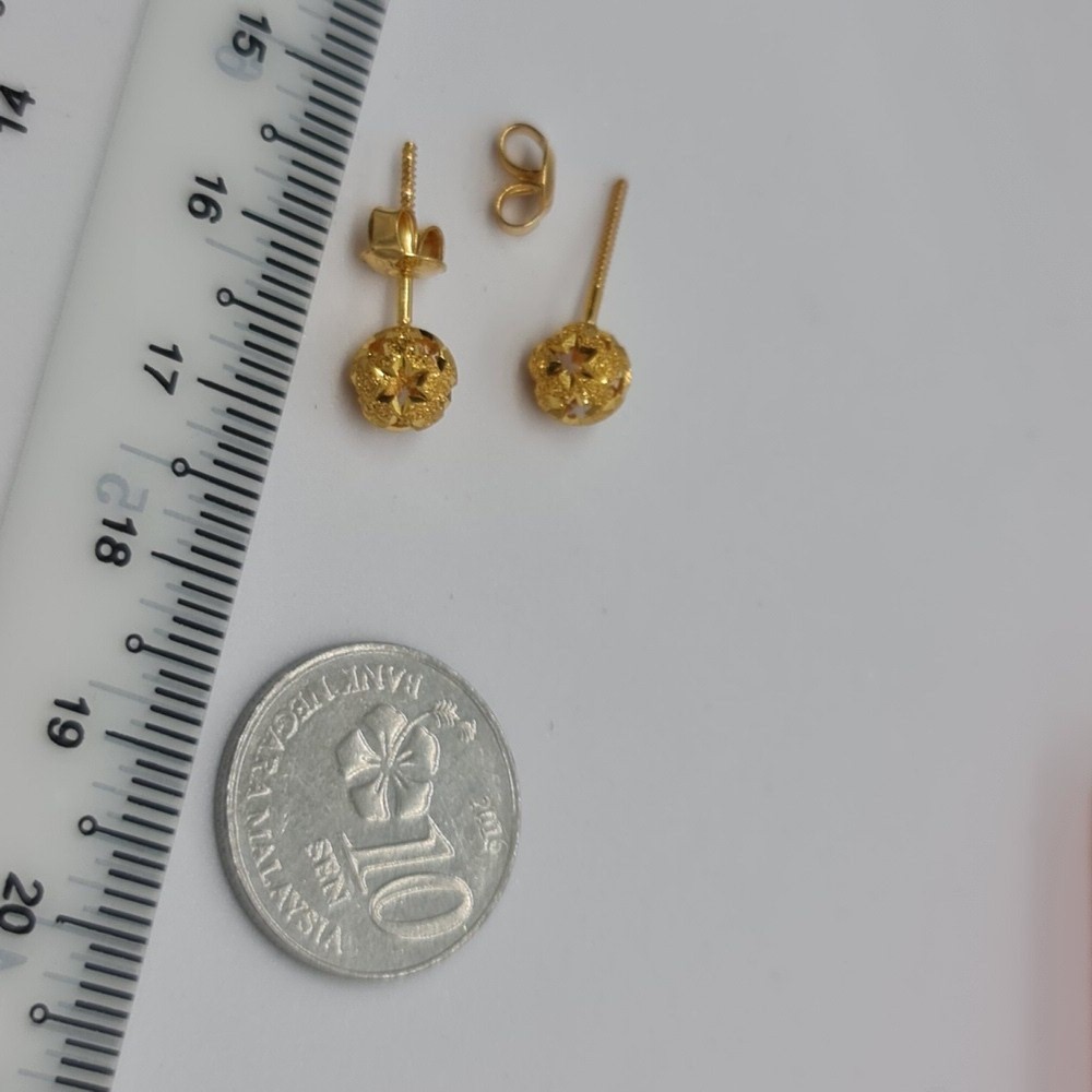 Emas916, Subang Paku Skru Bulat Mn Star 1869 P427 N | Shopee Malaysia