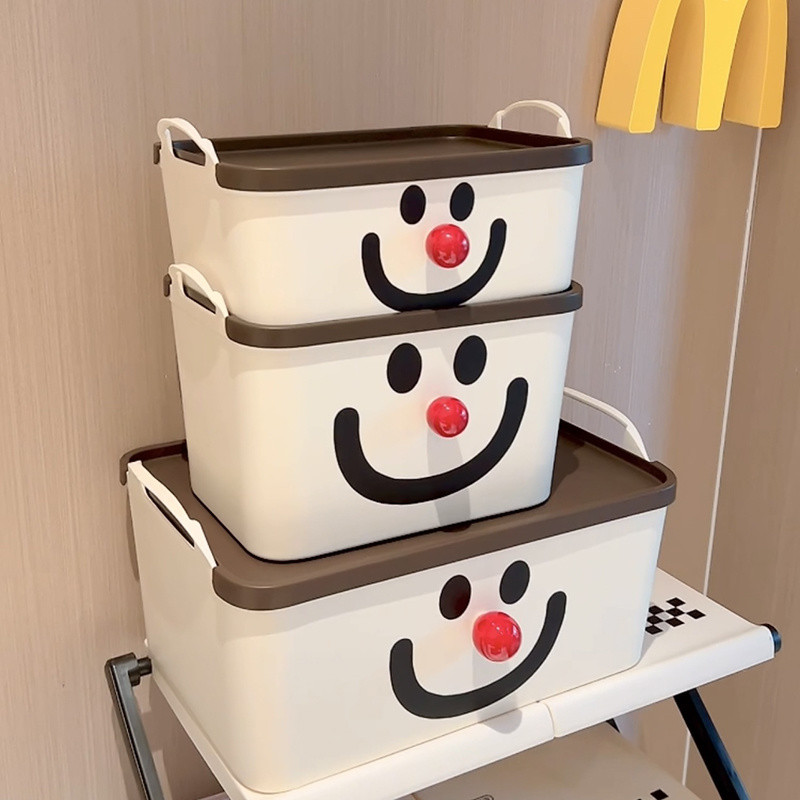 Get gifts/JY-H/Cute Big Nose Smiley Face Stackable Household Storage ...