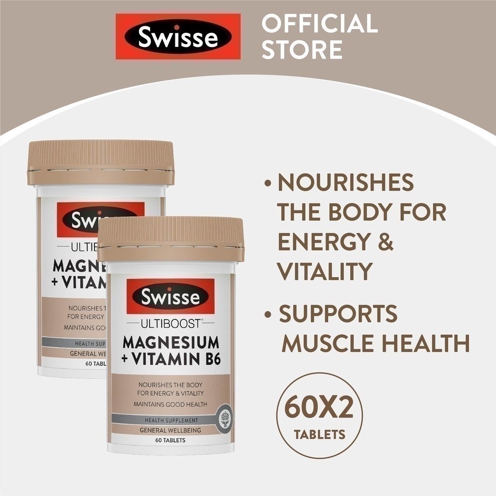 [Twin Pack] Swisse Ultiboost Magnesium + Vitamin B6 60 Tabs | Shopee Malaysia