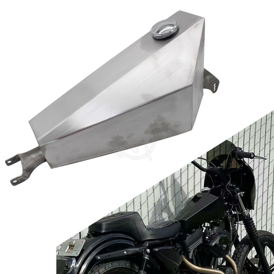Motorcycle Triangle Style Retro Oil Gas Fuel Tank 14L 3.69 Gal For ...
