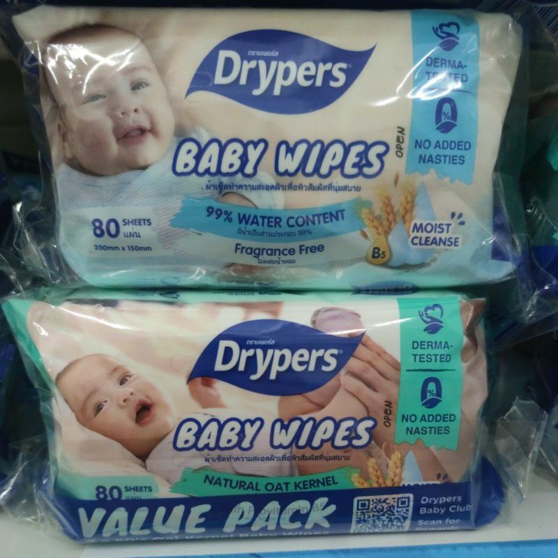 DRYPERS Baby Wipes Oat , Fragrance Free ( 2 x 80's ) | Shopee Malaysia