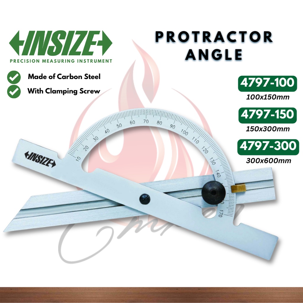 INSIZE 4797 Protractor Angle Ruler Movable Blade 100x150mm (4797-100 ...