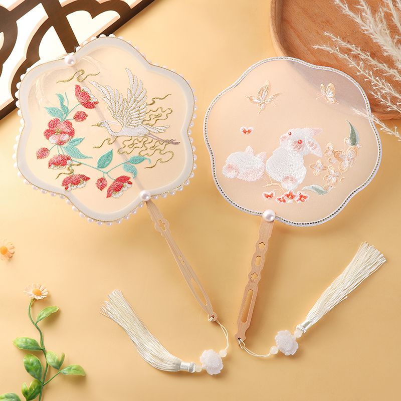 Ancient Style Group Fan Palace Fan Classical Embroidery Fan Chinese ...