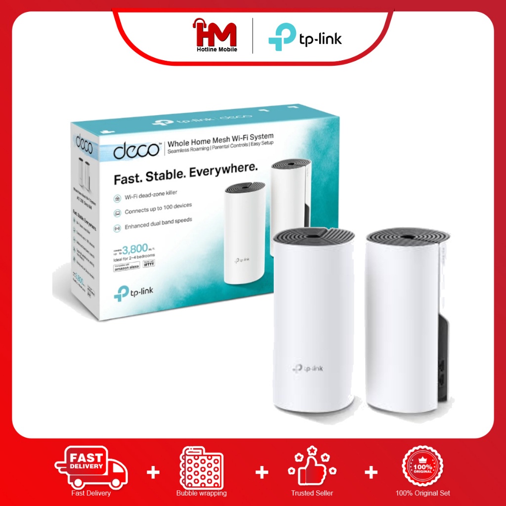 TP-LINK Deco M4 (2-Pack) AC1200 Whole Home Mesh Wi-Fi System | Shopee ...