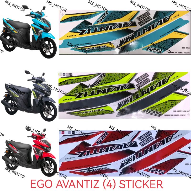 EGO AVANTIZ BODY COVER STICKER STRIPE COVER SET AVANTIZ 125 (4) CYAN ...