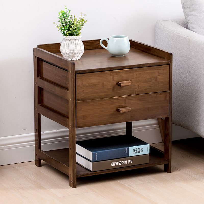 Removable Tea Side Cabinet Sofa Small Table Storage Rack Solid Wood ...