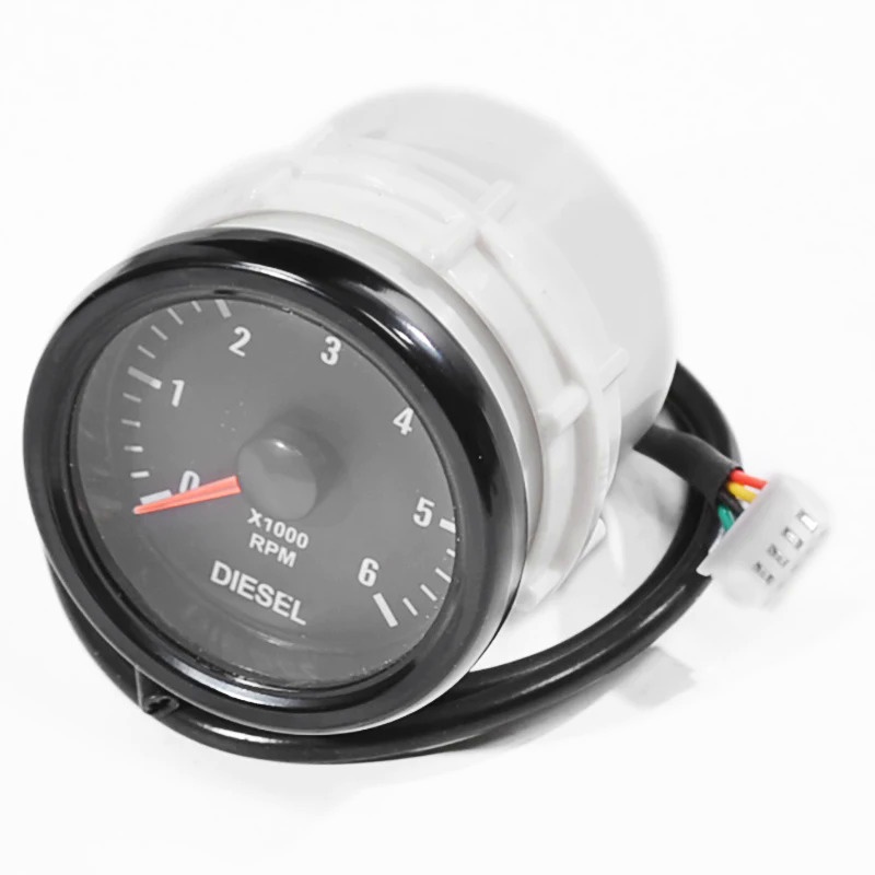52MM 0-6000 RPM (On Dash) White Electrical Tachometer Gauge For Diesel ...