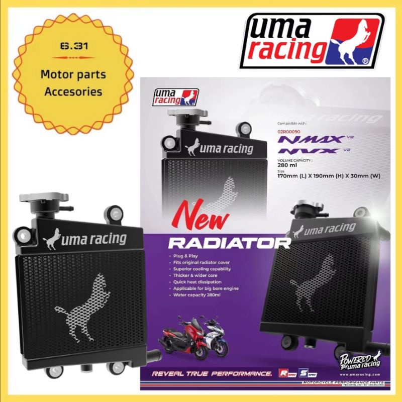 UMA RACING Big Radiator Y15ZR LC135 RS150 LC V8 Fi NVX NMAX V2 UMA ...
