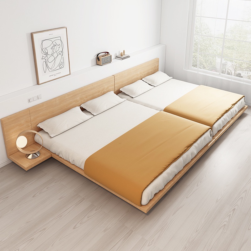 HY@ Japanese-Style Tatami Bed Master Bedroom Bed without Bedside Bed ...