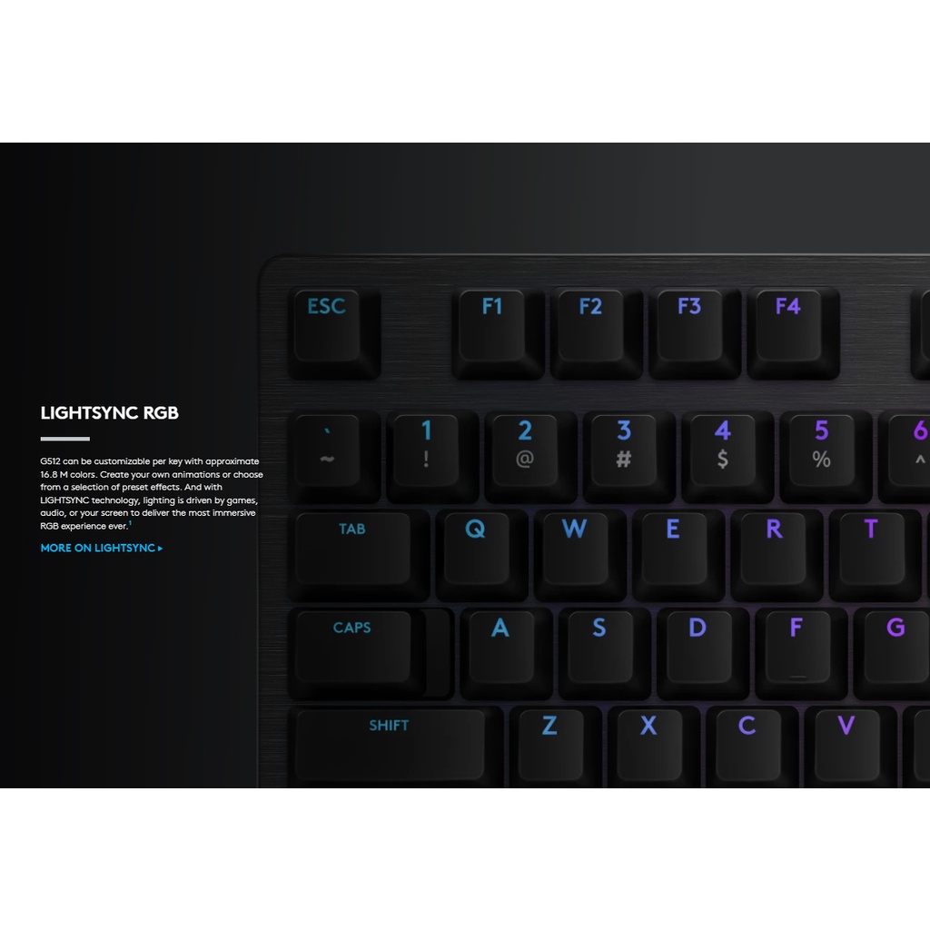 Logitech G512 Carbon RGB Mechanical Gaming Keyboard with GX Blue ...