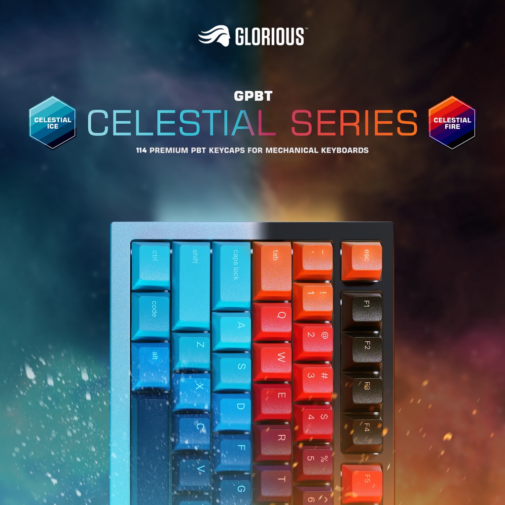 Glorious PBT Celestial Series Key Caps ( Fire / Ice ) | Shopee Malaysia