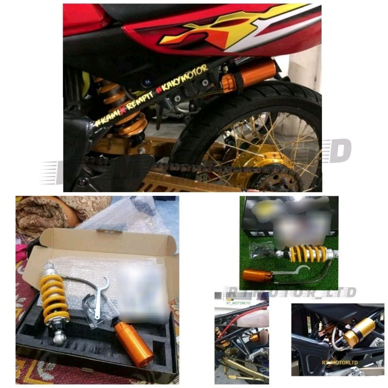 OHLN MONOSHOCK ABSORBER NINJA ZX150 KRR 150 DOUBLE R 265MM GAS + TANK ...