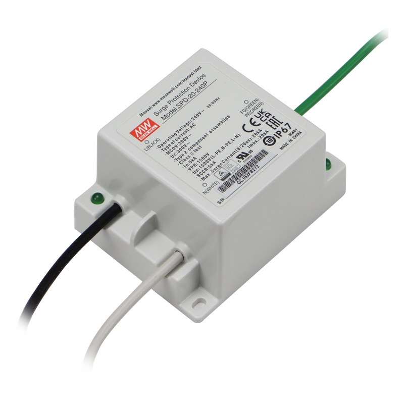Mean Well SPD-20-240P 20KA 240VAC Lighting LED Driver Surge Protection ...