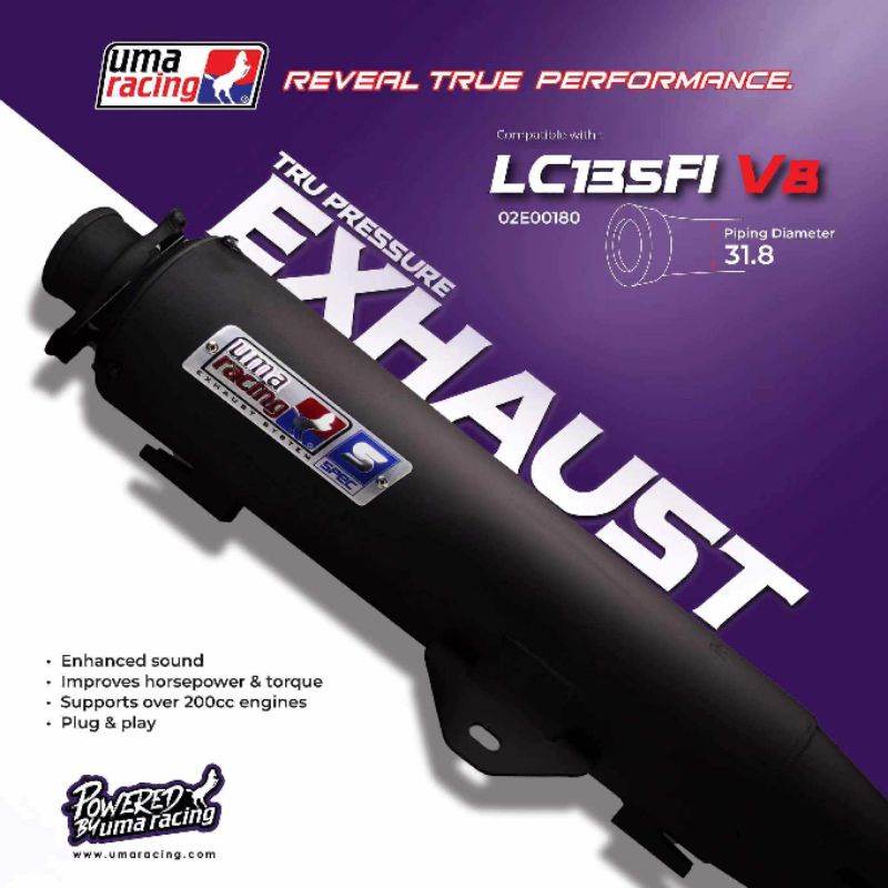 UMA Racing TRU Pressure exhaust pipe, LCV8 FI | Shopee Malaysia