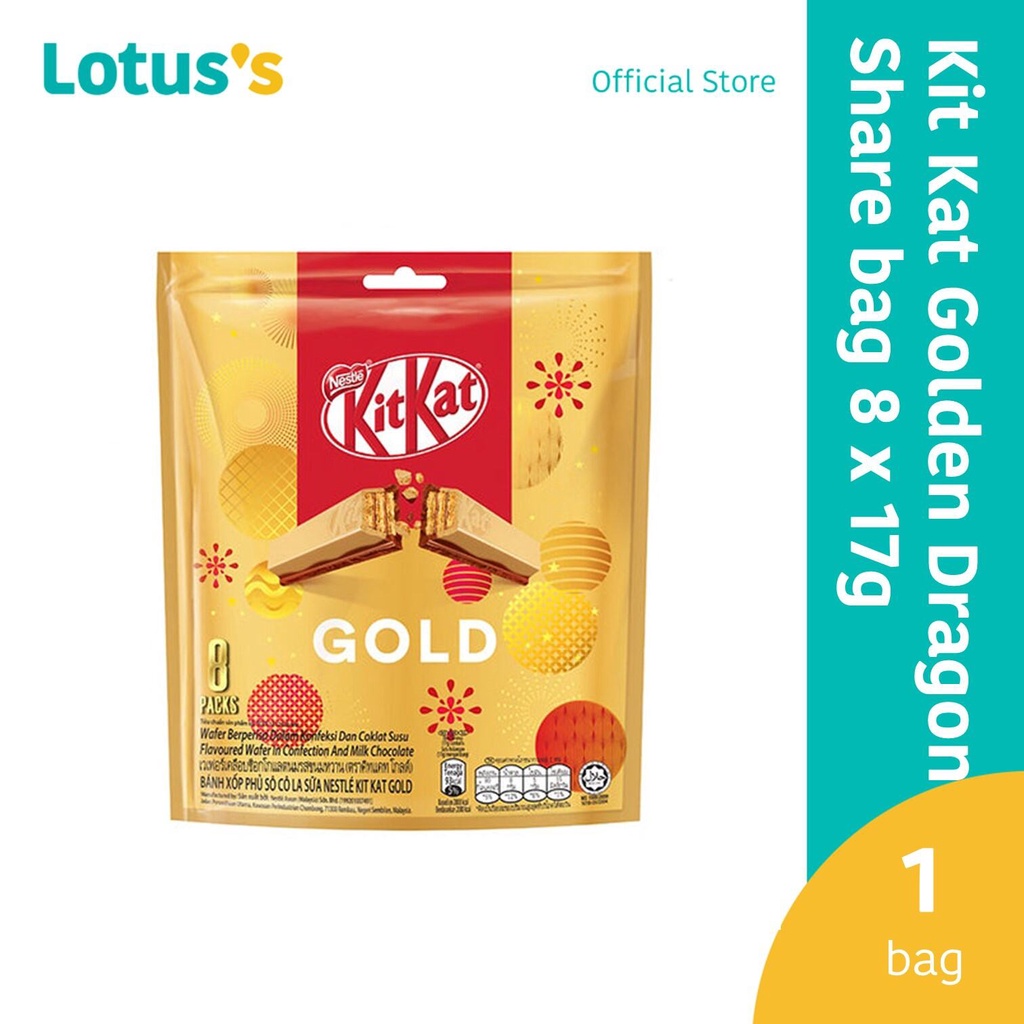 Kit Kat Golden Dragon Sharebag 8x17g | Shopee Malaysia
