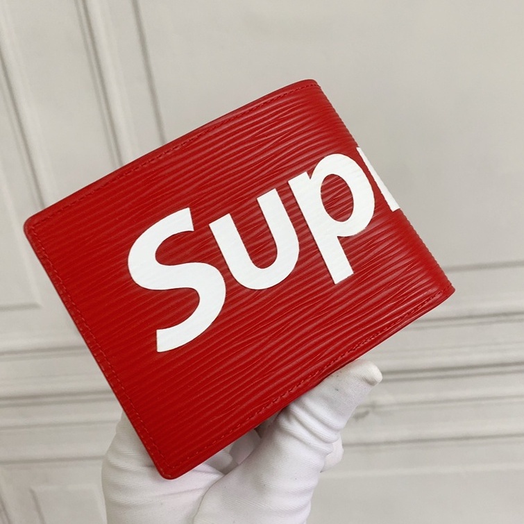 Supreme Co-Branded Men's Fashion Versatile Short Wallet | Shopee Malaysia