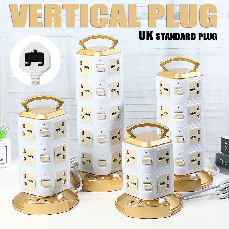 Vertical socket 2/3/5 UK standard Layer Multi Universal Socket Portable ...