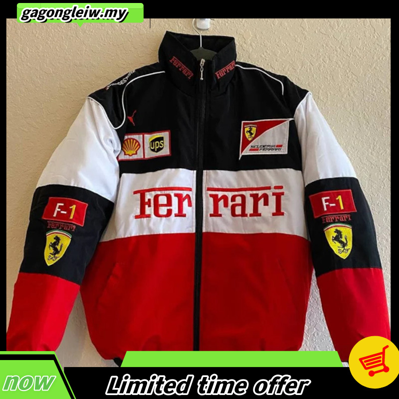 F1 Racing Jacket Long Sleeve Retro Motorcycle Ferrari Team Autumn ...
