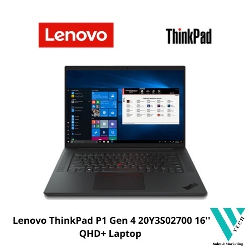 Lenovo ThinkPad P1 Gen 4 20Y3S02700 16'' QHD+ Laptop (I7-11850H, 16GB ...
