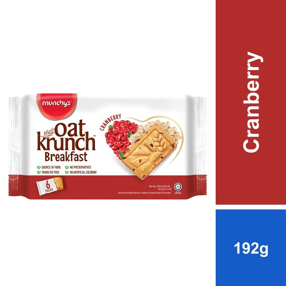 Munchy's Oat Krunch Breakfast Biscuit Cranberry 192g | Shopee Malaysia